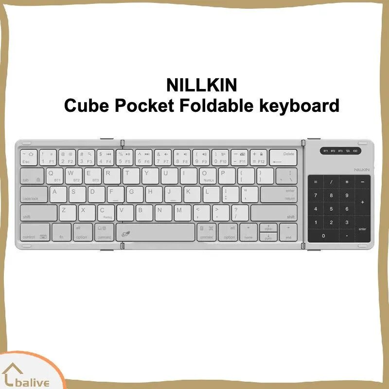 NILLKIN Cube Pocket Foldable keyboard серый для планшета и смартфона Bluetooth портативная
