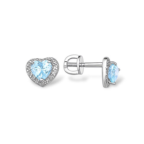Серьги, серебро, 925 проба, фианит