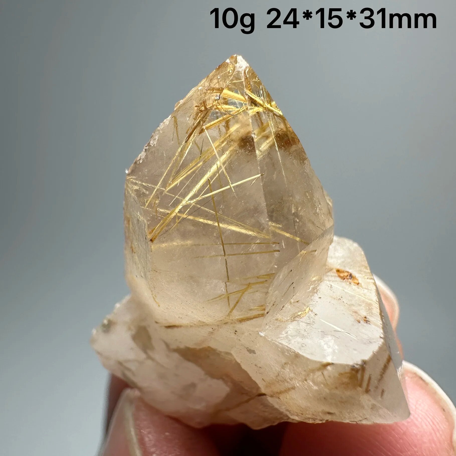 Бразильский золотистый рутиловый кварц J9