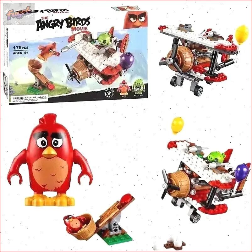Конструктор Angry Birds Самолетная атака Свинок 175 деталей для мальчиков и девочек