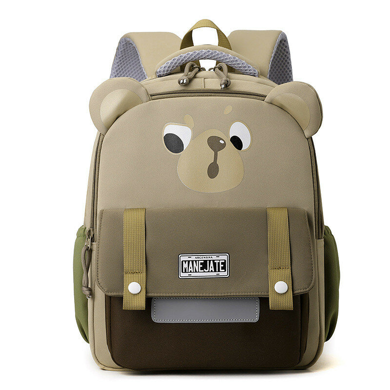 Детский рюкзак с вентиляционными ремнями и мультяшным дизайном для детей, khaki brown