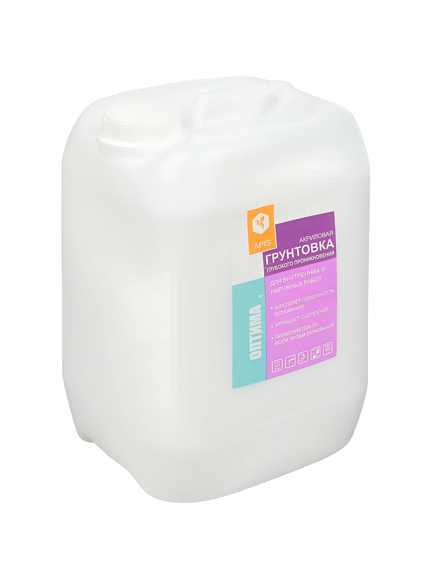 Грунтовка акриловая Apis Оптима БС-24, 10 кг, глубокого проникновения