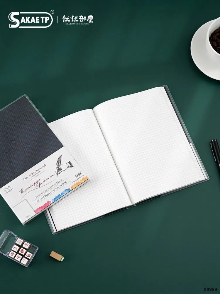 Блокнот TomoeRiver Notebook A5 368 листов в клетку для ручки, черный — фото 1
