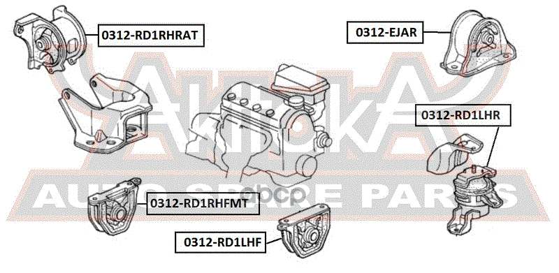 Подушка двигателя HONDA CR-V RD1/RD2 1997-2001 ASVA арт. 0312-RD1RHFMT