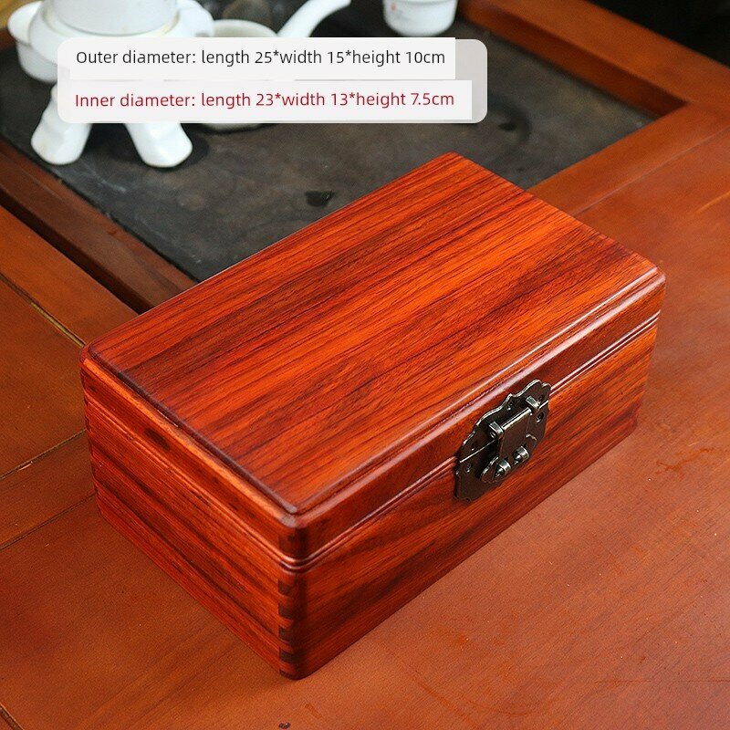 Винтажный запирающийся ящик из красного розового дерева, стиль B, 25x15x10 см