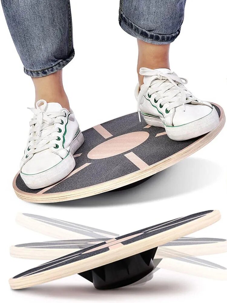 YangChen Балансир спортивный, 40х40 см, Круглый деревянный, В комплект входит: 1 балансировочная доска.