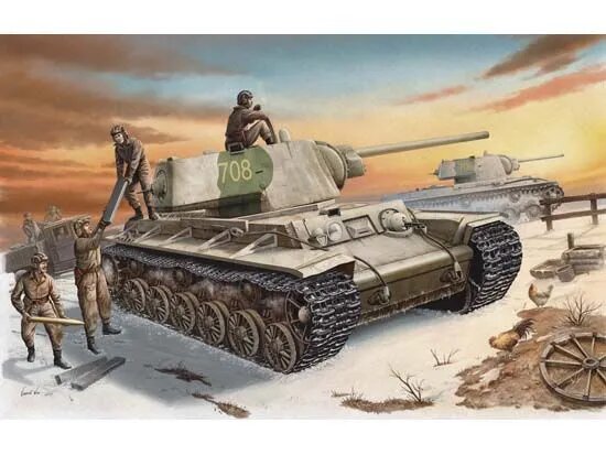 Trumpeter 00359 1/35Советский тяжелый литой башенный танк КВ-1 образца 1942 года