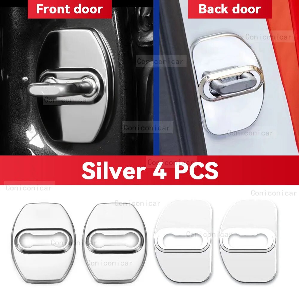 Нержавеющая сталь, защита дверных замков Silver 4PCS