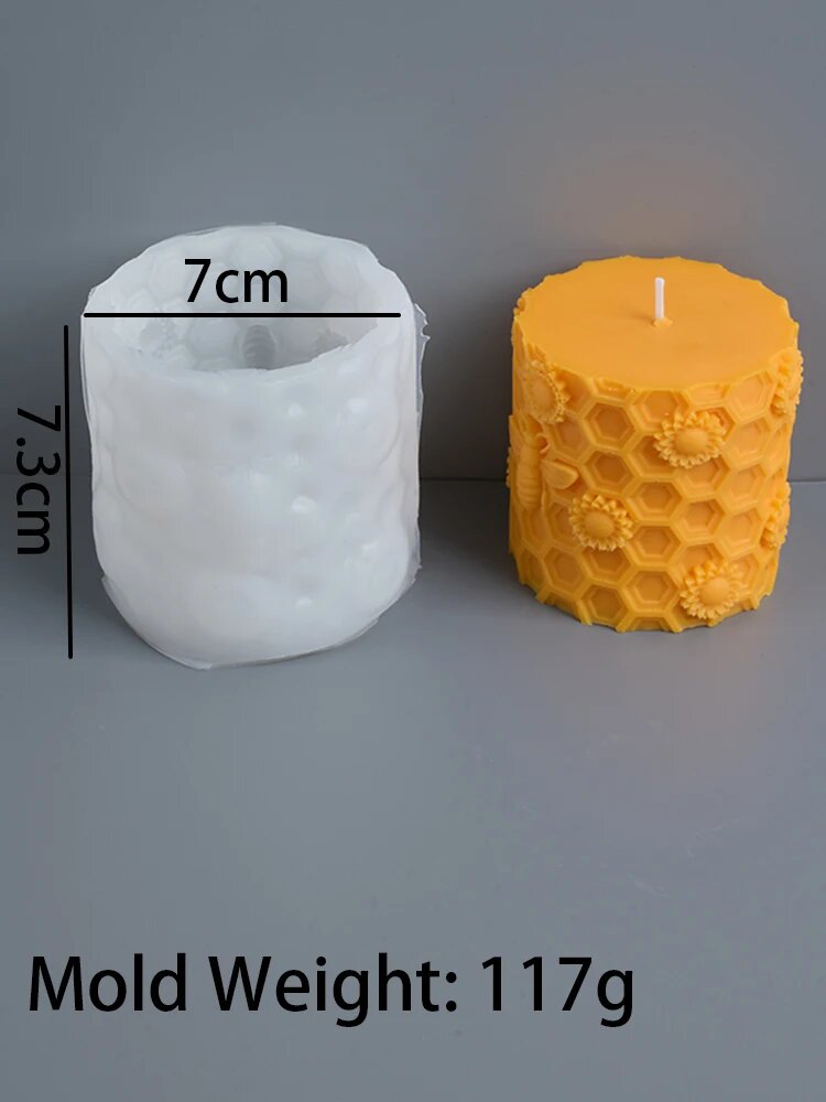 Формы для свечей UDOCOOL силиконовые 3D пчелиный сот