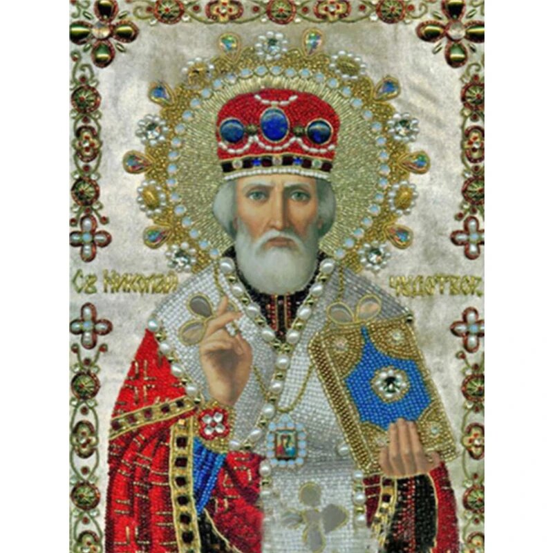 Алмазная вышивка икона Святителя Петра, цвет 740844
