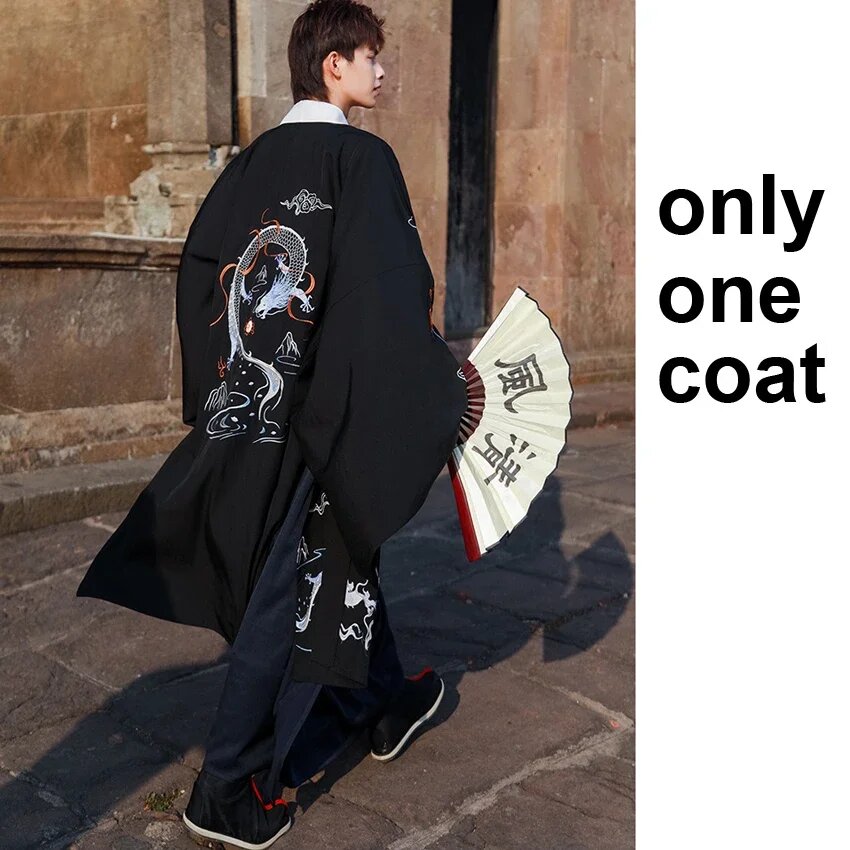 Мужское кимоно Harajuku с принтом дракона из полиэстера и хлопка L, Only one coat