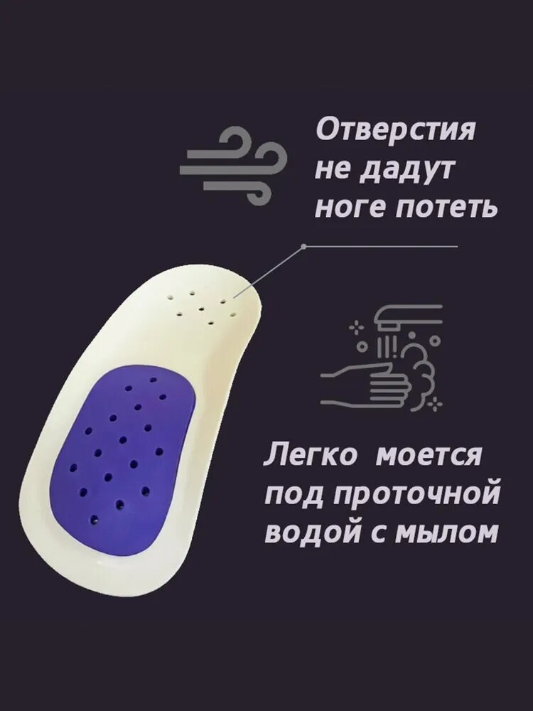 Стельки супинаторы Walk FIT для стопы, защита от плоскостопия и шпоры, белые, 1 пара — фото 1