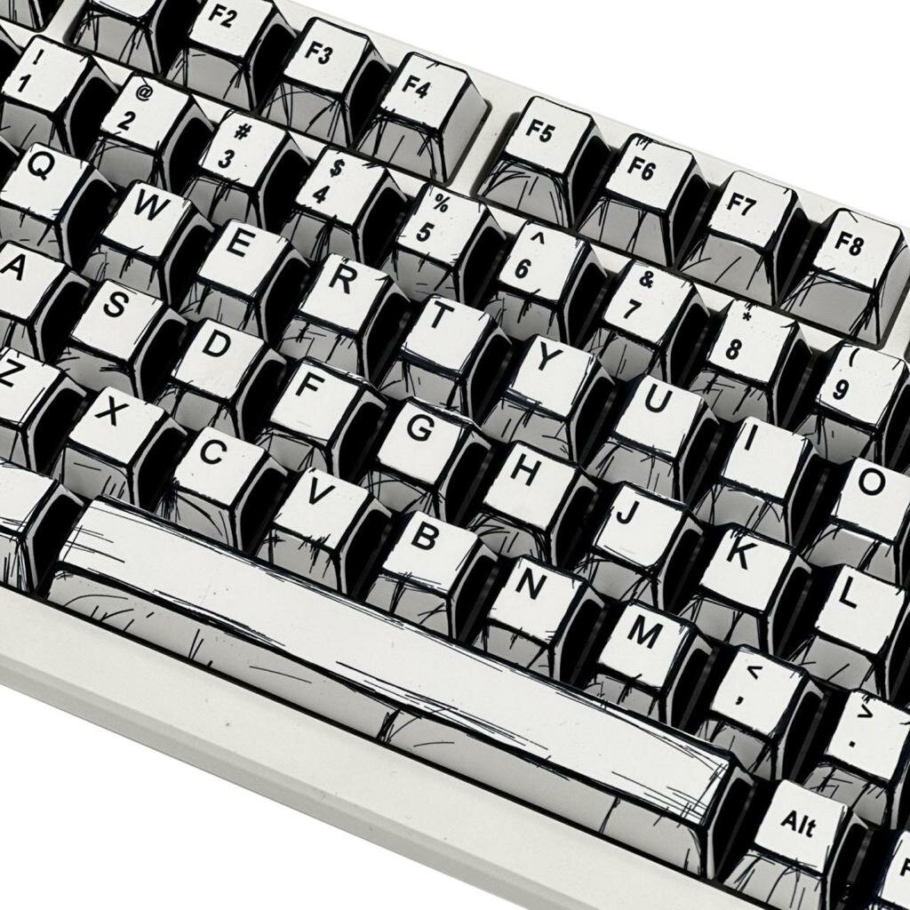 Кастомные PBT-клавиши для механических клавиатур, BK На W