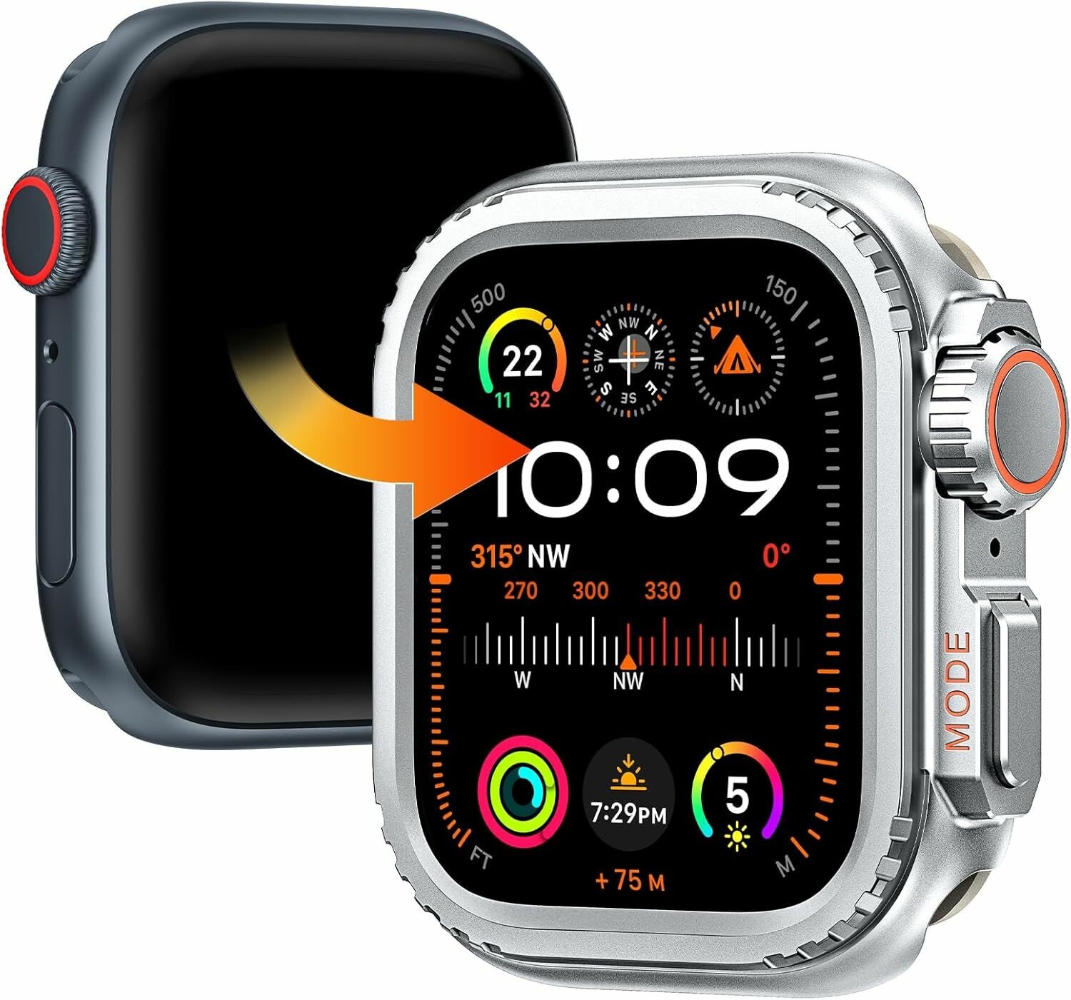 Металлический чехол-бампер для Apple Watch 44 мм Series 6 5 4 SE Protector