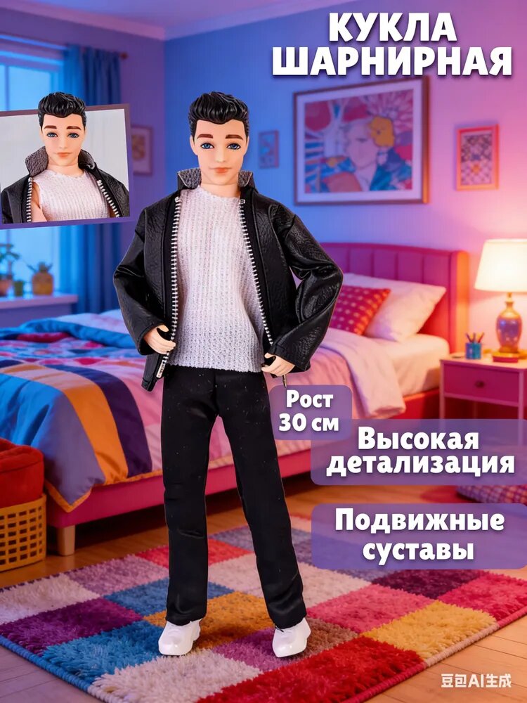 Кукла парень шарнирная для девочек, куколка мальчик ростом 30 см, упакована в пакет