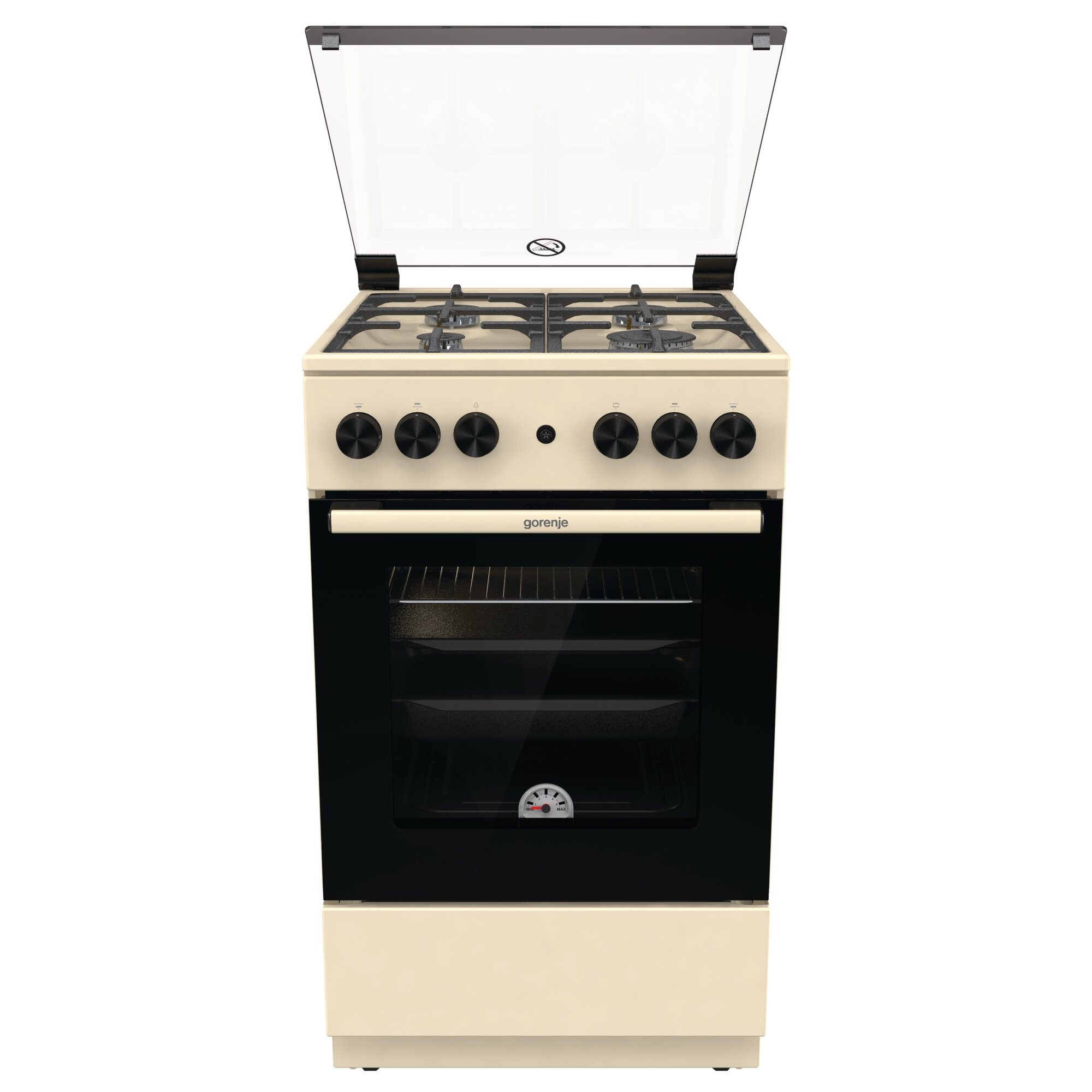Газовая плита Gorenje GG5A21BEF, Класс: А, 70 л, автоподжиг, чугунные решетки, белая