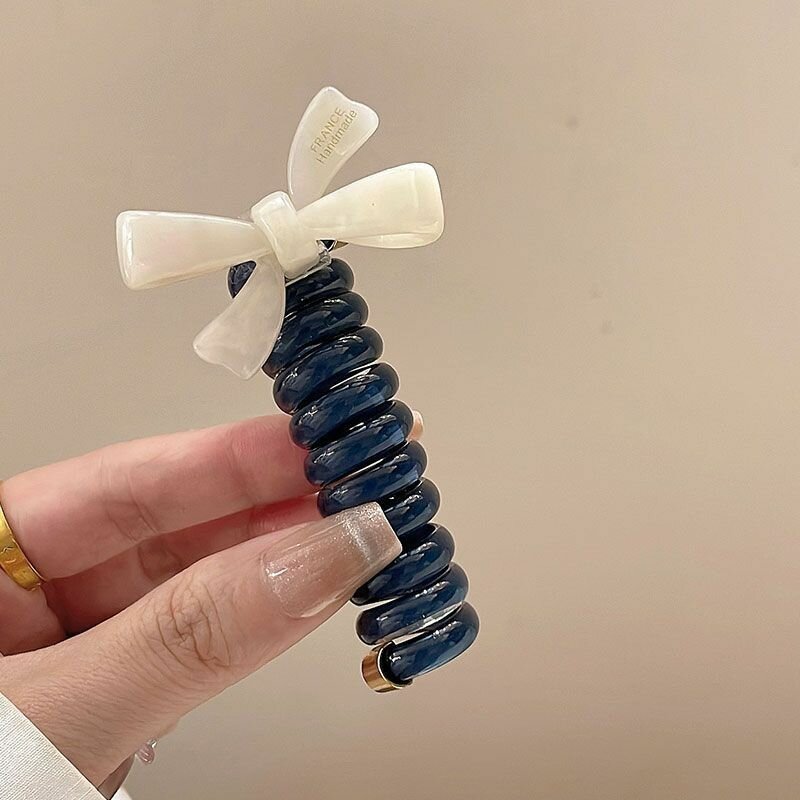 Весенне-летний милый инструмент для укладки волос с бантиком и эффектом пузырьковой косы, женская новинка 2026 года, высококачественная резинка для волос в виде телефонного провода.