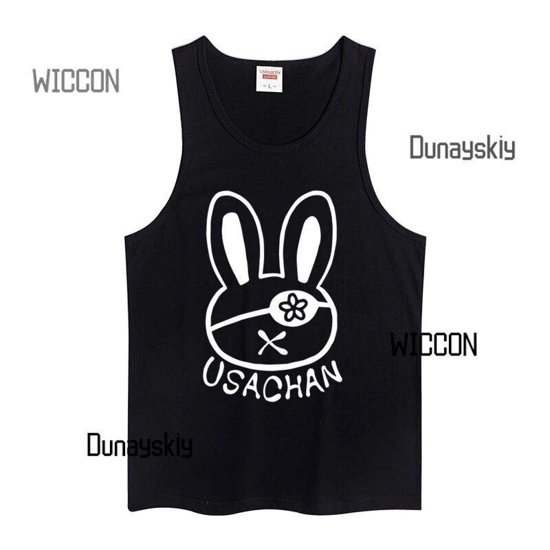 Черная футболка с принтом Usachan, M, c2