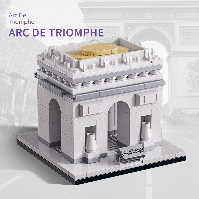 Комплект модели Арки Триумфа с 206 деревянными деталями - Образовательная головоломка для детей, деревянная игра