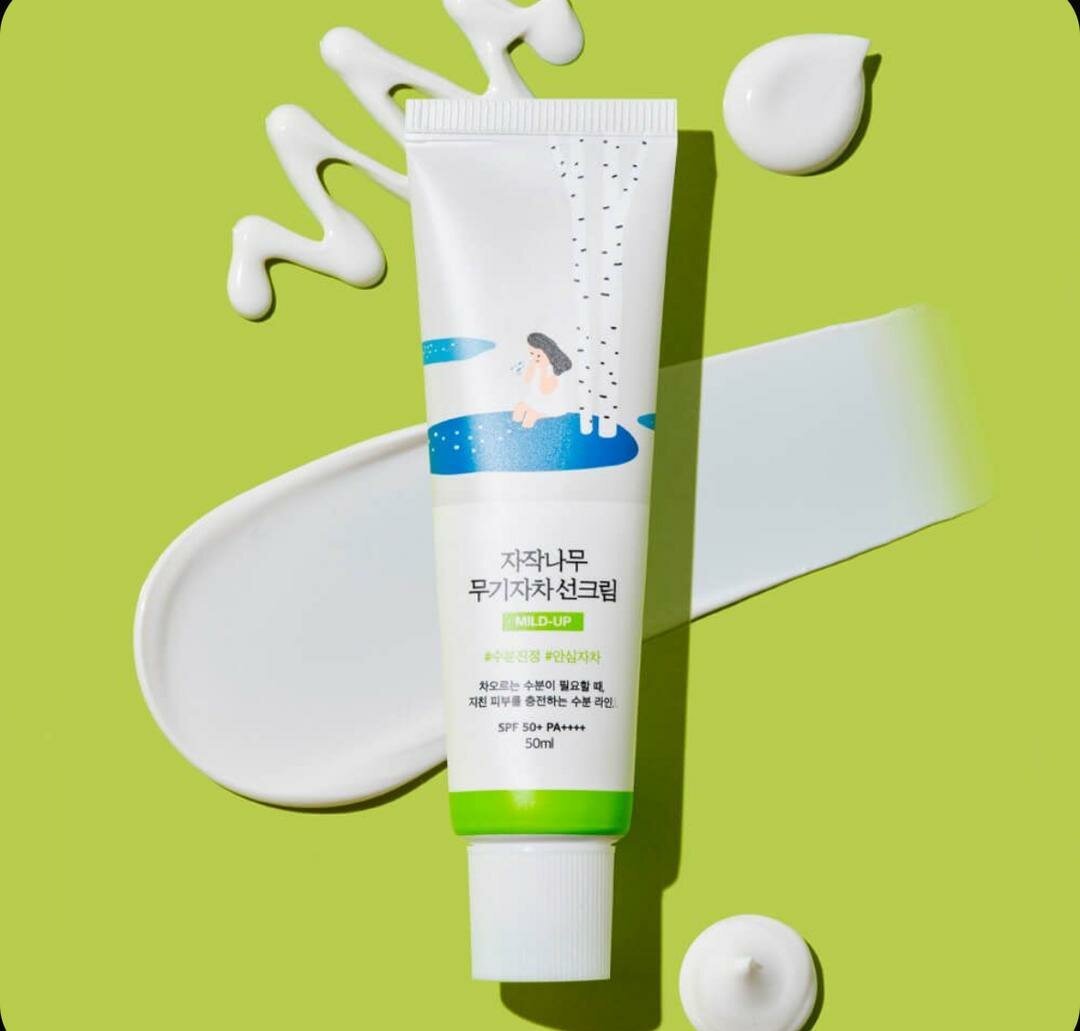 ROUND LAB Мягкий увлажняющий солнцезащитный крем Birch Juice Moisturizing Mild-Up Sunscreen SPF 50+ PA+++ 50 мл