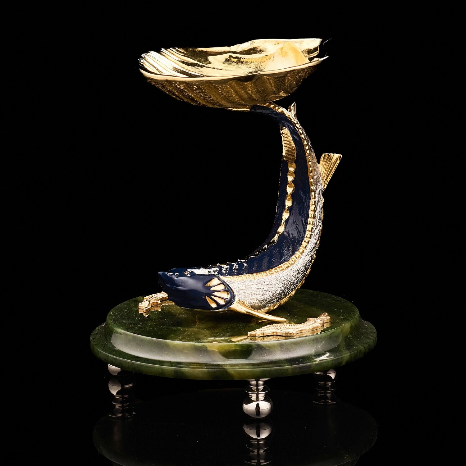 208351 Златоуст икорница "белуга", нефрит