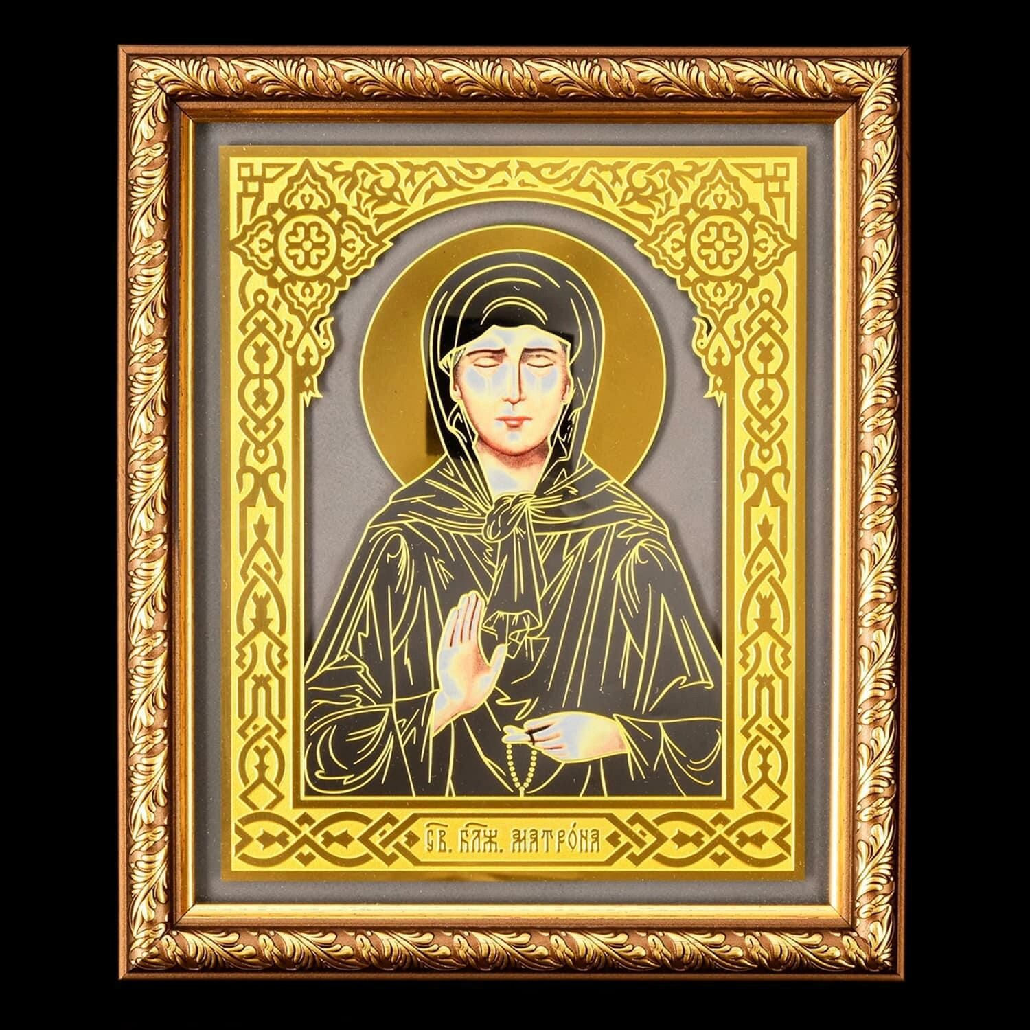 0062185 икона "матрона московская" (золочение) настольно-настенная, в П/У 35107