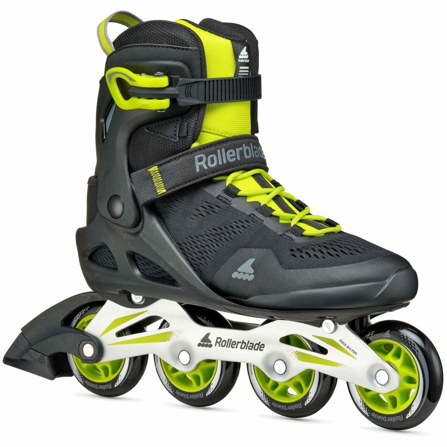 DECATHLON ролики Rollerblade Macroblade 80 Black Lime, черный/желтый, размер 39, диаметр колес 80 мм