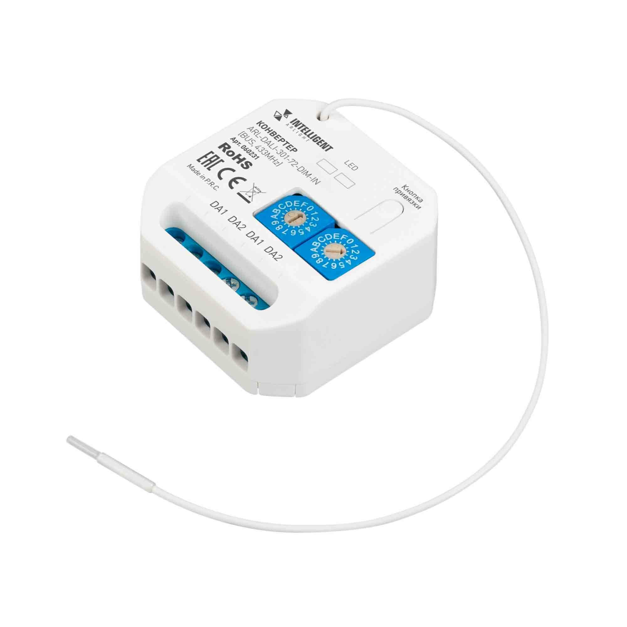 Конвертер Arlight INTELLIGENT ARLIGHT Конвертер ARL-DALI-301-72-DIM-IN (BUS, 433MHz) (IARL, IP20 Пластик, 3 года)