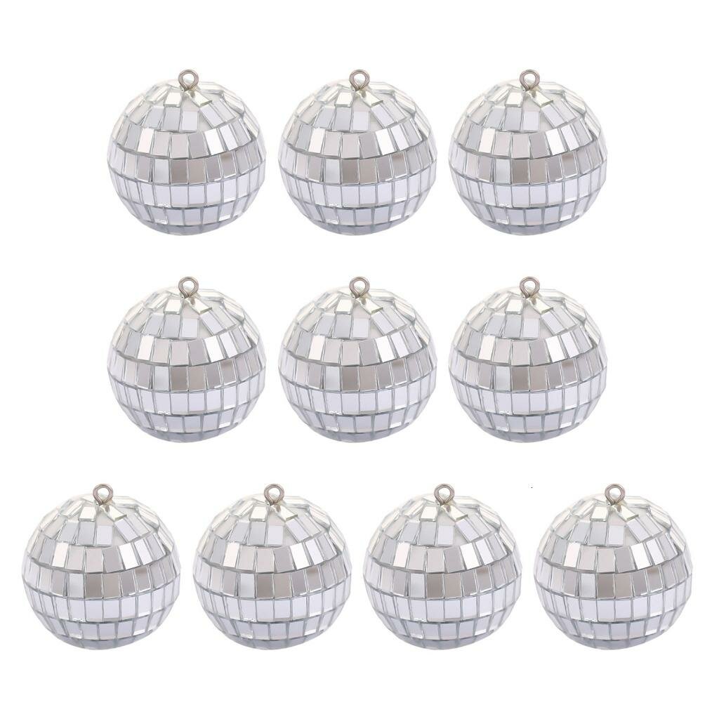 Новогодний шаттерпруф-шарик с зеркальным покрытием, Серебро - 4cm