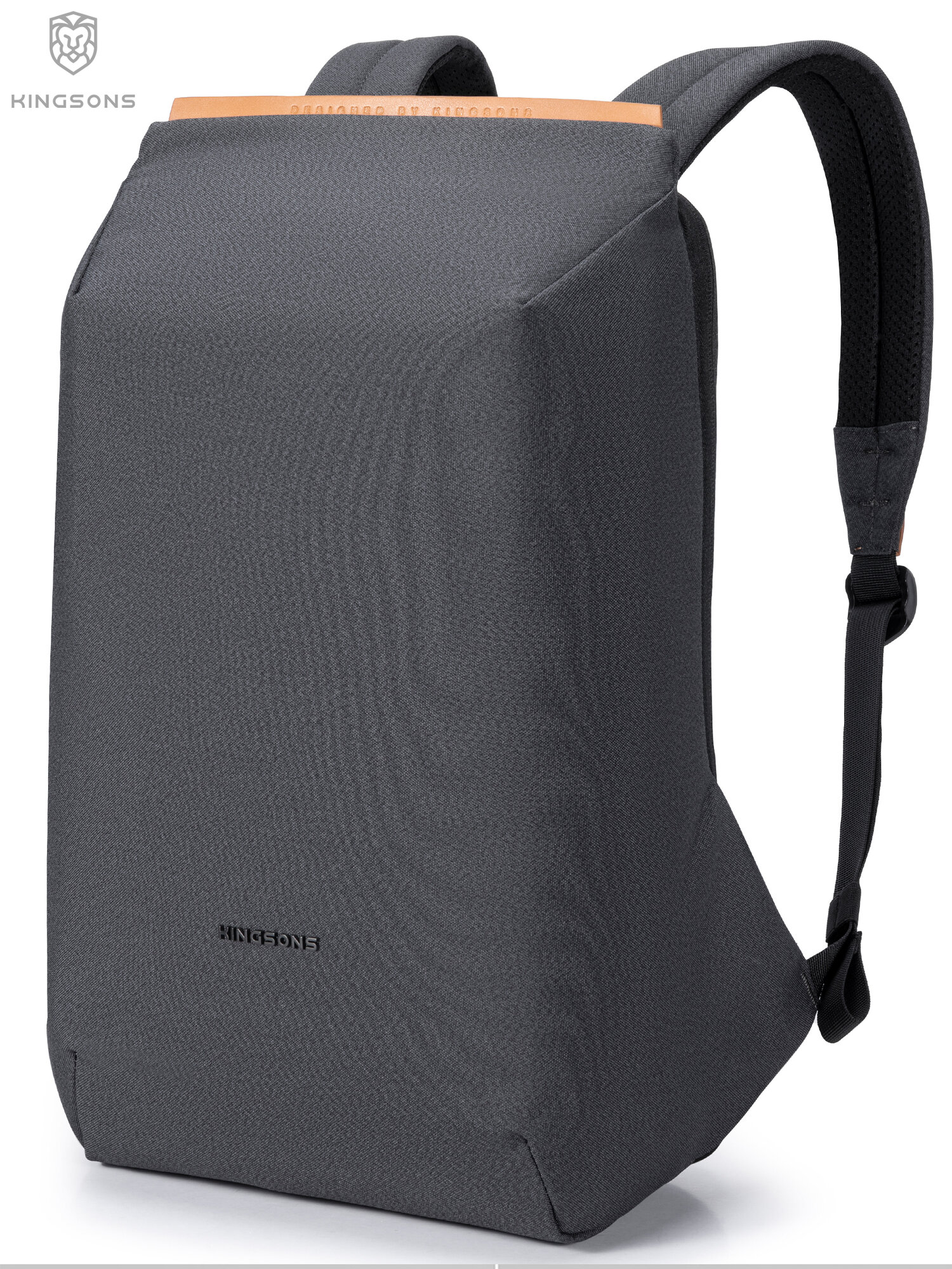 Рюкзак мужской городской, антивор, повседневный, водонепроницаемый, школьный, для ноутбука, KINGSONS тёмно серый