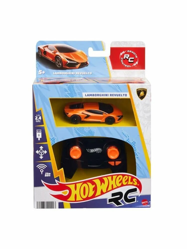 Машинка на радиоуправлении Hot Wheels, 1:64 Lamborghini Revuelto, HWW55