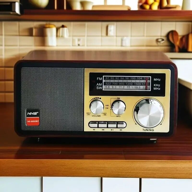 Bluetooth-колонка Hifi V5.4 в стиле ретро-граммофона, 3-диапазонное радио FM/AM/SW, поддержка TF-карт/USB, модный дизайн