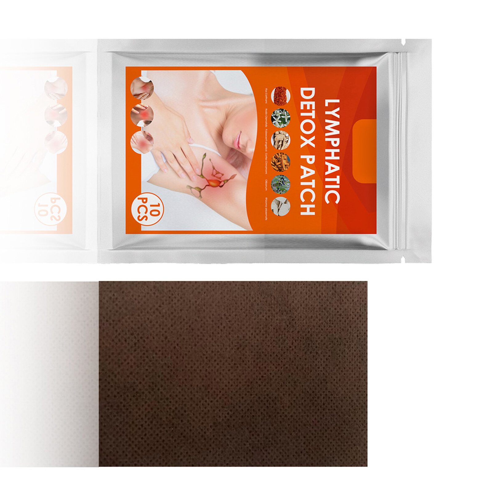 10 шт. лимфатических детокс-пластырей для молочных желез, лимфодренажа, снятия отеков и детоксикации