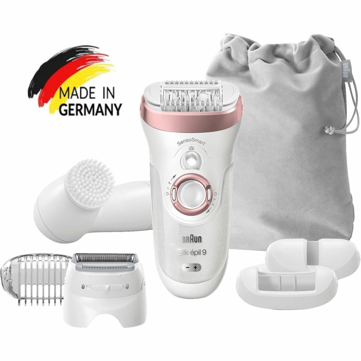 Эпилятор Braun Silk-epil 9 9/880 SensoSmart Германия, оригинал, цвет: белый - розовый