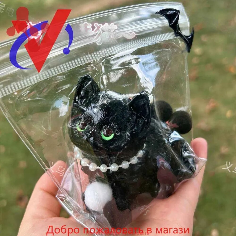 Сквиш черный котик антистресс