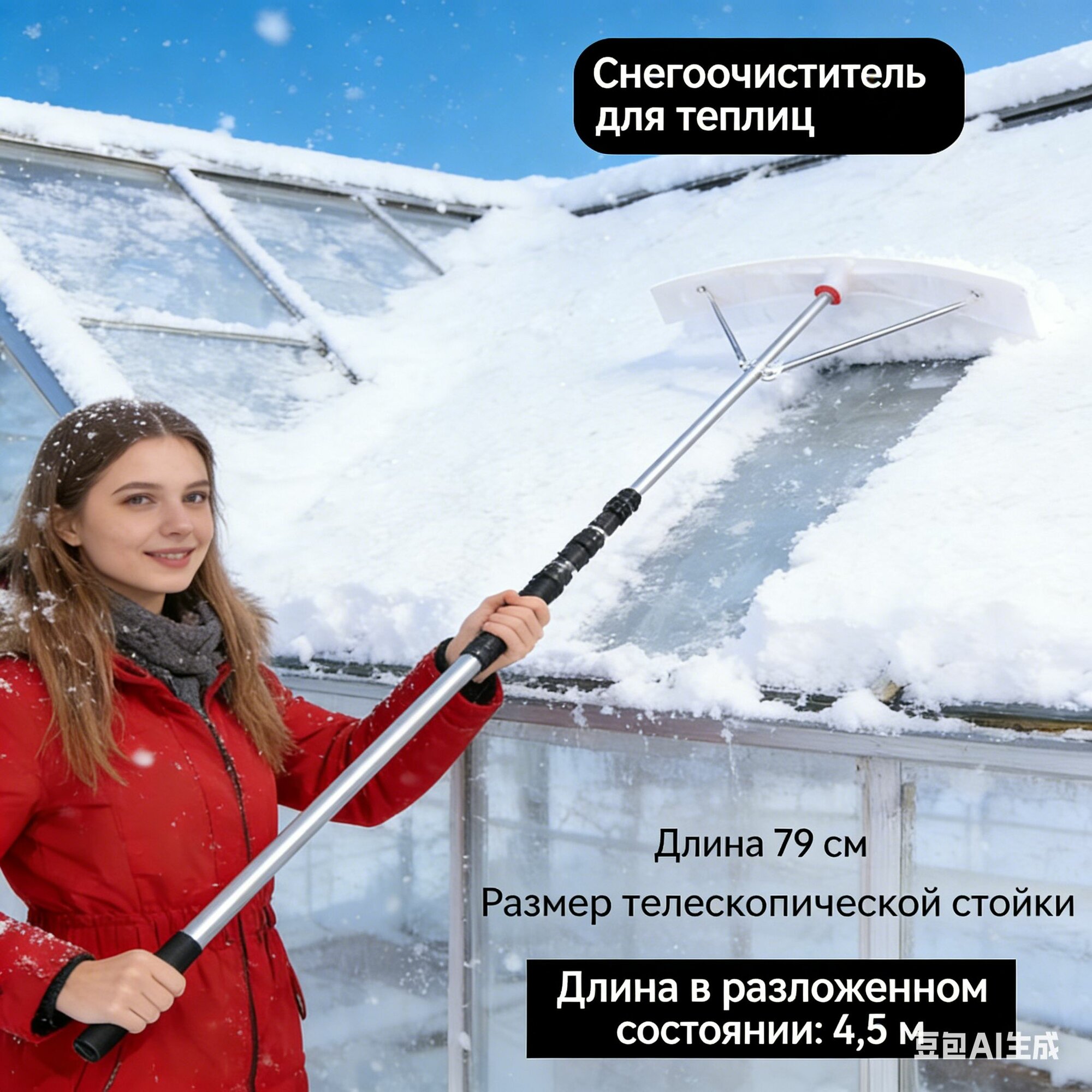Снегорез для крыши для уборки снега 17 см