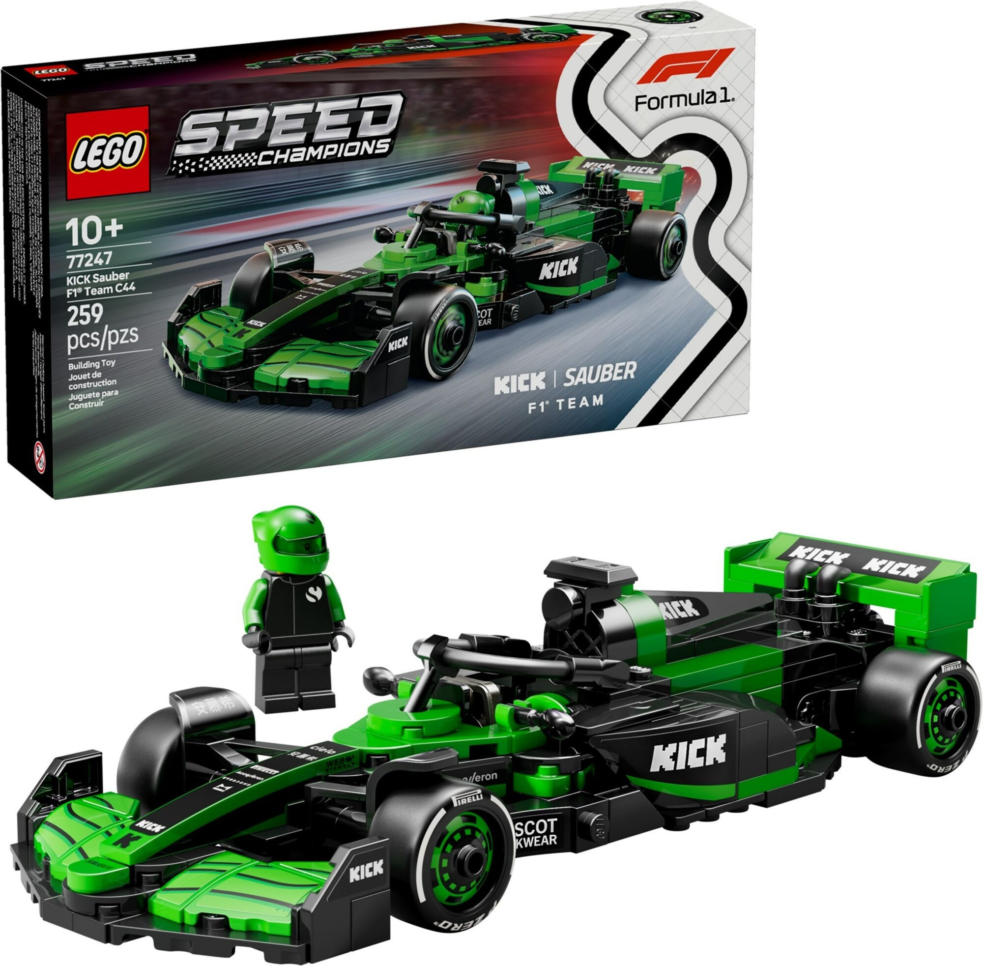 Конструктор LEGO Speed Champions 77247 Гоночный болид F1 KICK Sauber Team C44