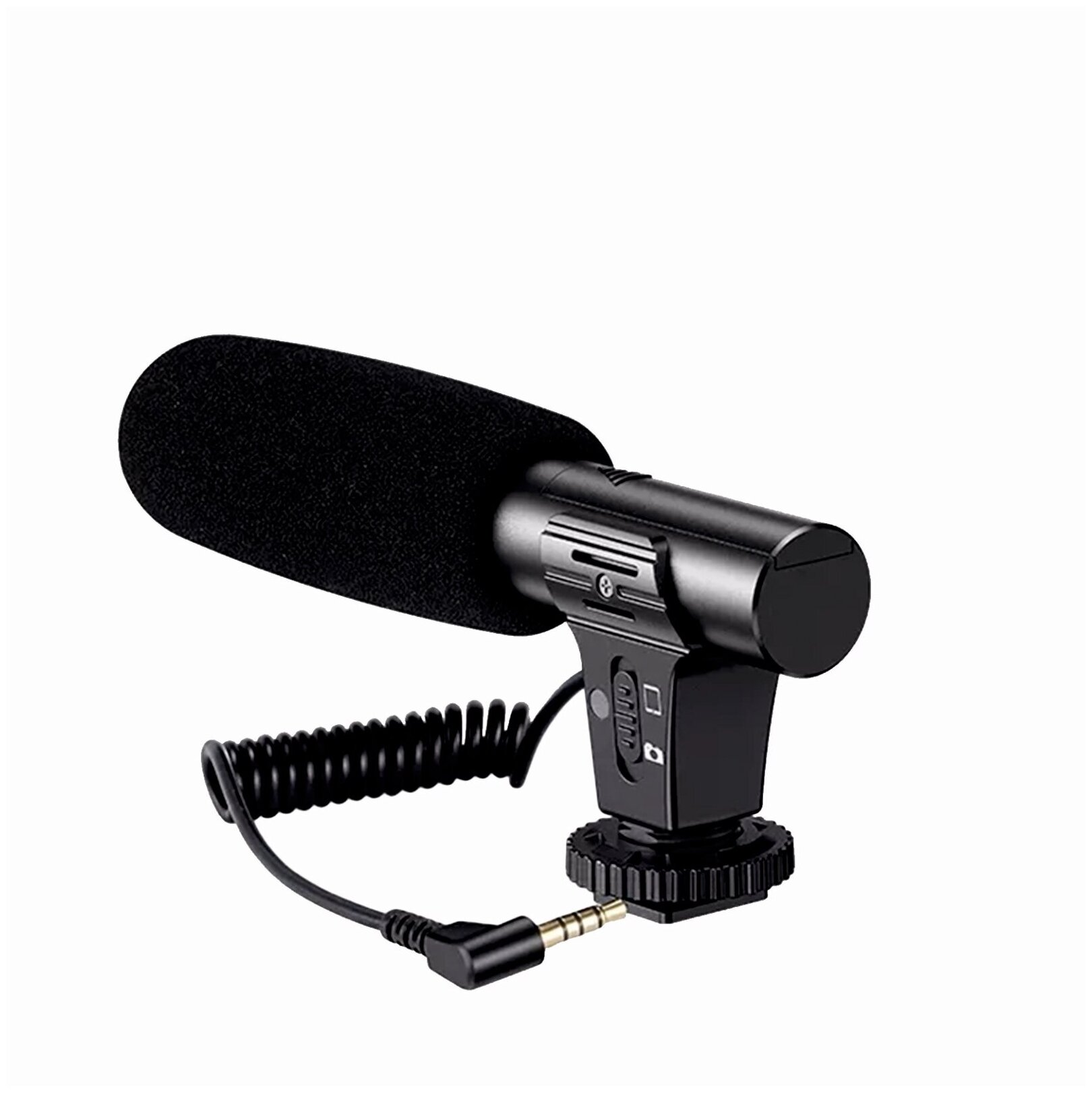 Накамерный микрофон пушка MK-01 с креплением в паз, на батарейке