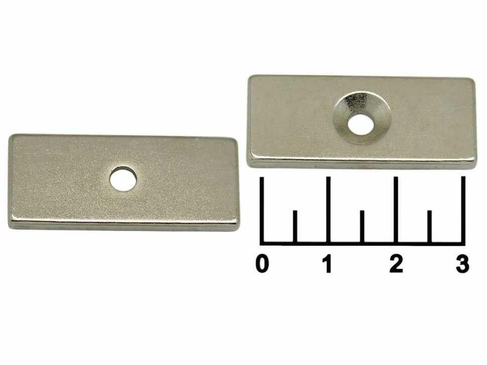Магнит P с отверстием d4 35*15*3 прямоугольник неодимовый (~4.2кг)