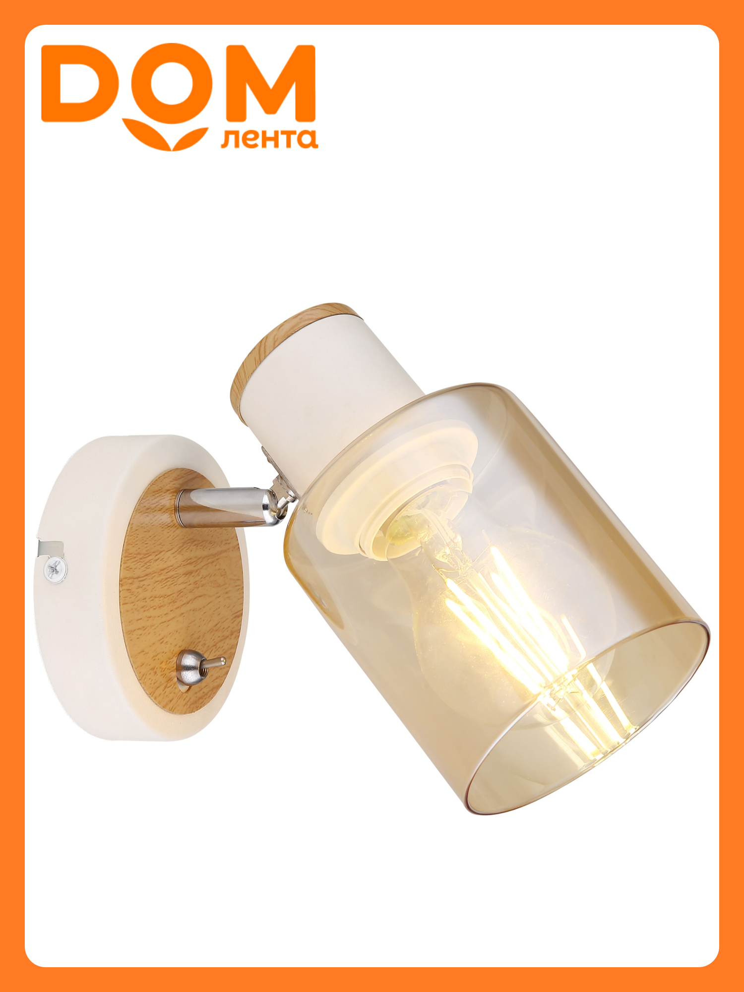 Светильник Rivoli Jamilly, E27, 40Вт, поворотный, с выключателем