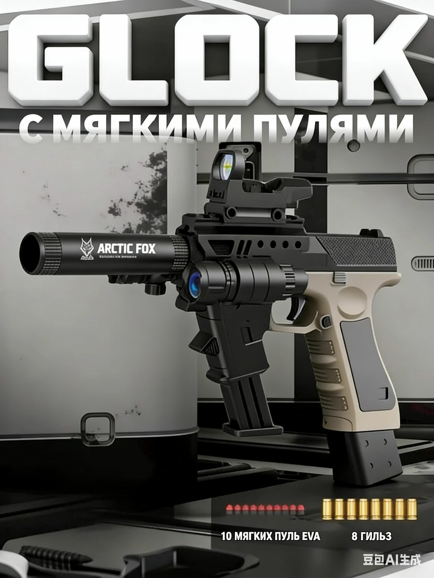 Детский набор спецназа "Многофункциональный Glock" с выбросом гильз, стреляющий пистолет с мягкими пулями, сборная игрушка