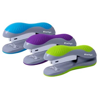Степлер №24-26/6 25л "Office Soft", пластик, ассорти, Berlingo