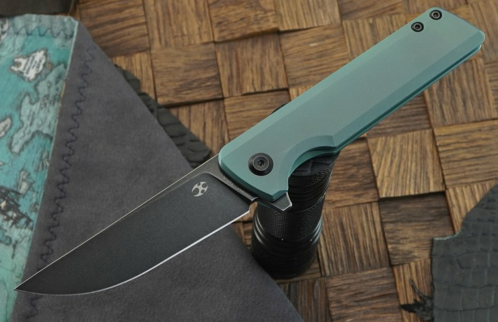 Складной нож Kansept Knives Anomaly, сталь CPM S35VN, BW, рукоять титан зеленое анодирование