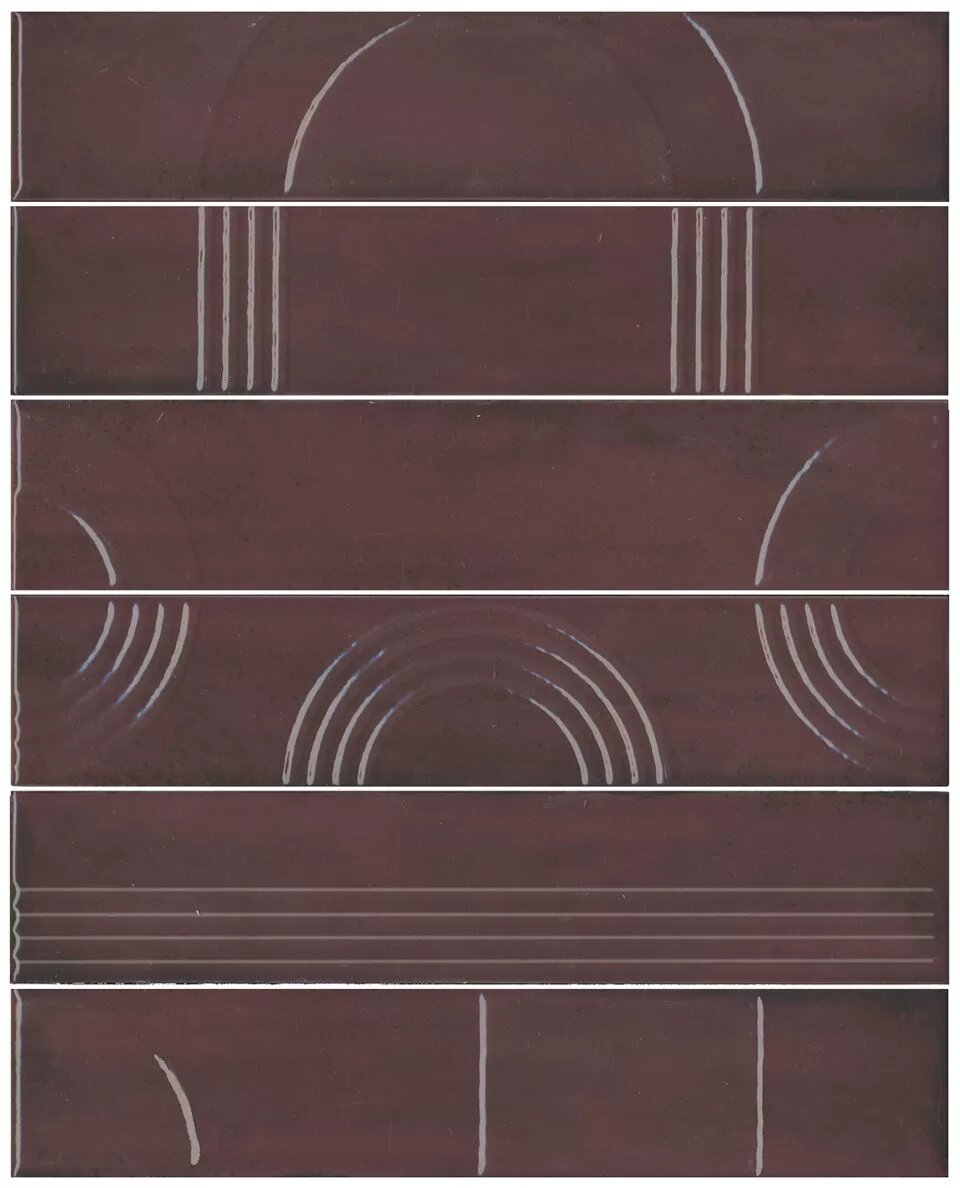 Kerama Marazzi KMP3STA006RN6X Панно Мажорель бордовый глянцевый (из 6 частей 6х28,5-цена за комплект -6 плиток)