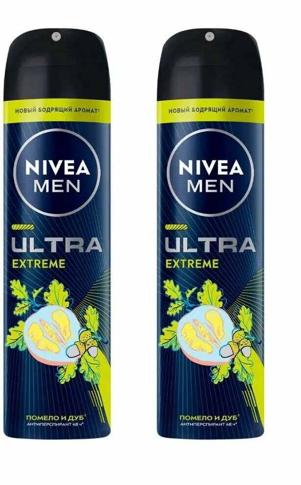 Дезодорант-антиперспирант Nivea Men спрей для тела Ultra Extreme, 150мл 2шт
