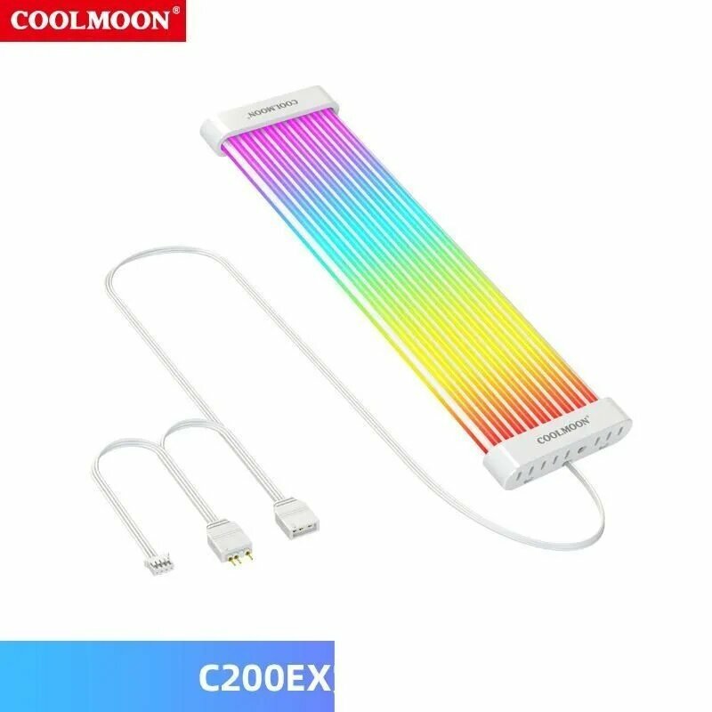 PC 24PIN Защита кабеля питания ARGB Светящийся неоновый кабель C200EX, white