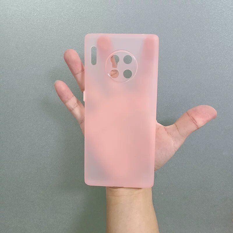 Чехол для Huawei Mate 30 E Pro матовый прозрачный розовый, тонкий 0.5 мм защитный чехол