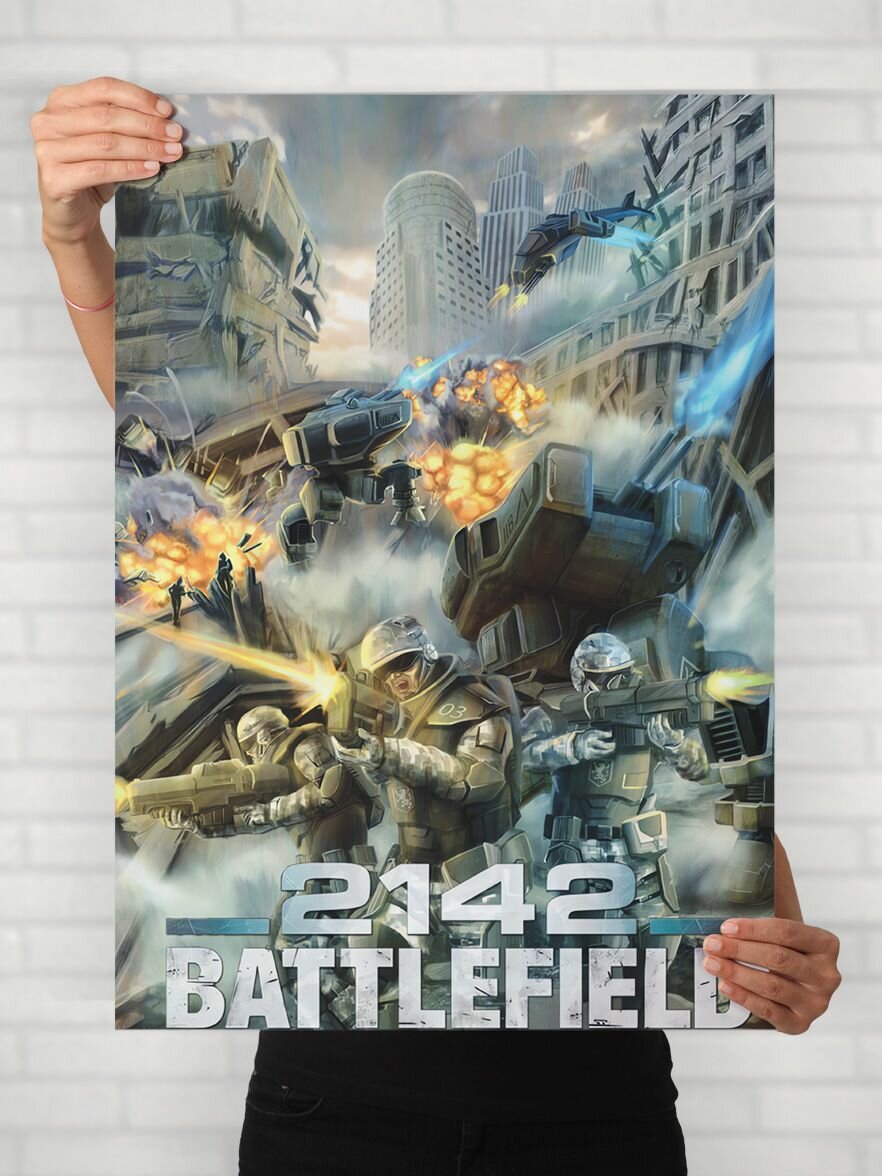 Плакат на стену для интерьера Батлфилд (Battlefield 2142 - 4) - Постер по компьютерной игре формата A1 (61x84 см)