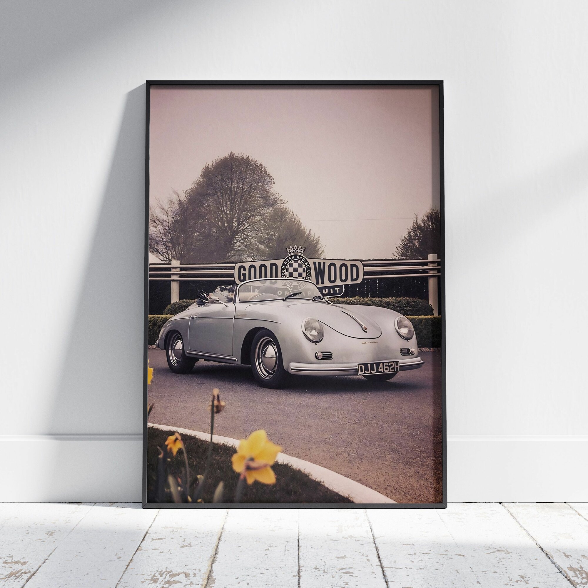 Плакат на стену для интерьера Культовые машины (Porsche 356 17) - Постер по легендарным и классическим ретро автомобилям формата А4 (21x30 см)