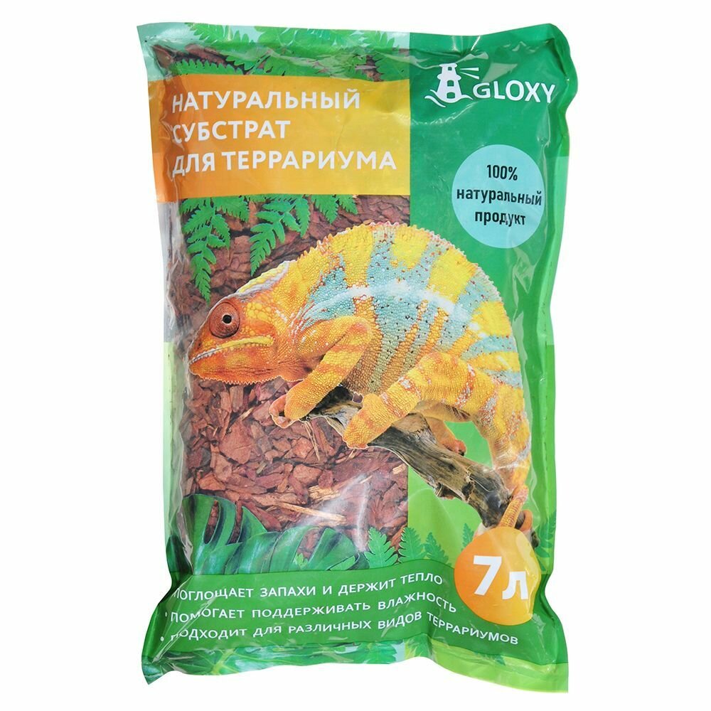 Субстрат для террариума Gloxy "Кора лиственницы", 7л
